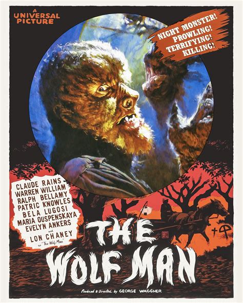 The Wolfman Classic Movie Poster Reimaginedunique Custom Art Print