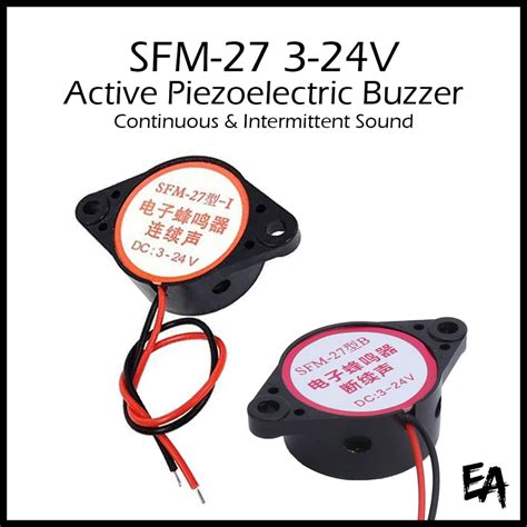 Sfm 27 Active Piezoelectric Buzzer 3 24v Continuous Intermittent Sound Shopee Malaysia