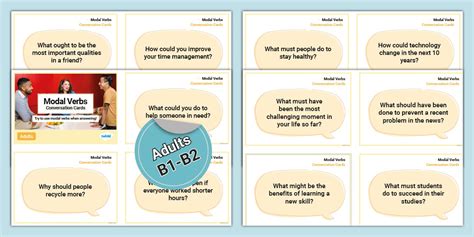 Esl Conversation Cards With Modal Verbs B1 B2 Twinkl