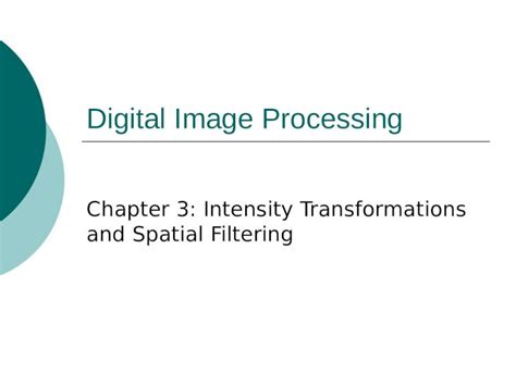 Ppt Digital Image Processing Chapter 3 Intensity Transformations And