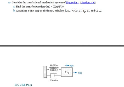 Solved Consider The Translational Mechanical System Of Chegg