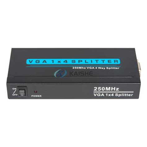 Powered 1 In 4 Out Vga Video Splitter 250mhz Vga 1x4 Splitter