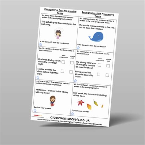 Year 2 Recognising Past Progressive Tense Application And Reasoning Resource Classroom Secrets