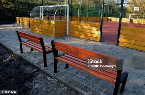 학교에서 볼 게임을 위한 다기능 야외 놀이터 선이 있는 플라스틱 카펫에서 녹색 인공 잔디 농구 골대와 축구 목표 잡는 높은