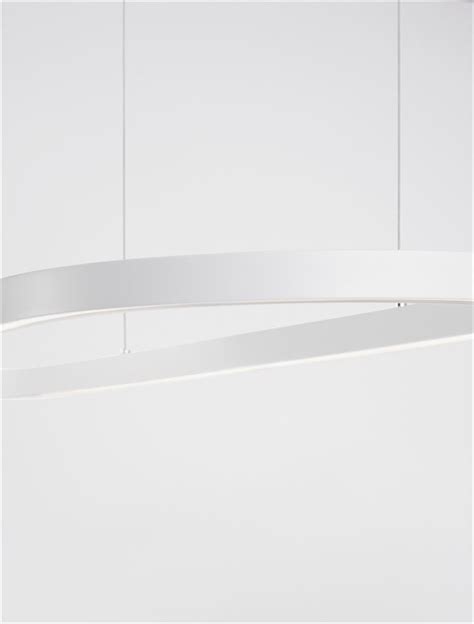 Nova Luce Suspension Cuppe Sandy White Aluminum And Acrylic