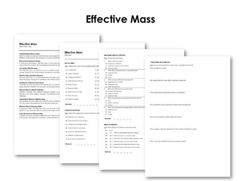 Effective Mass Teaching Resources