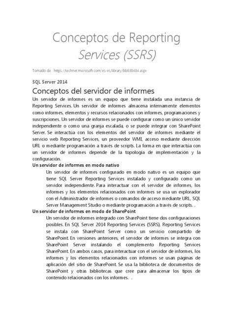 15 2 Lectura Conceptos De Reporting Services Pdf Directorio