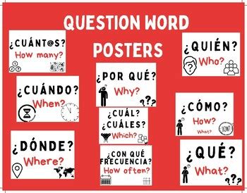 Interrogatives Question Word Posters Spanish By ProfeEllie TpT
