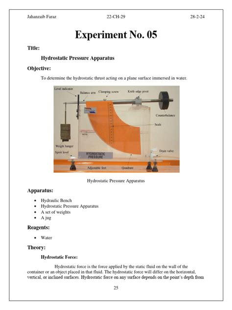Ff Exp 5 Pdf Buoyancy Pressure