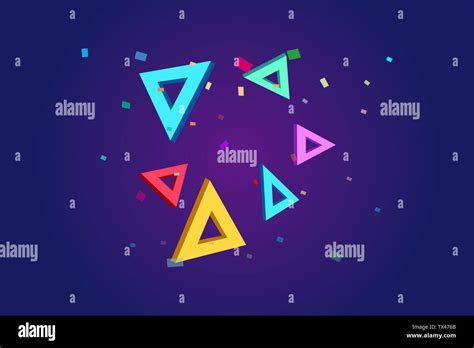 Colorful Background Of Colorful Suspended Triangular Tetrahedron With