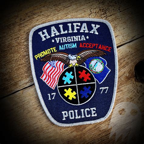 Fundraiser Authentic Halifax Va Police Autism Patch Ghost Patch