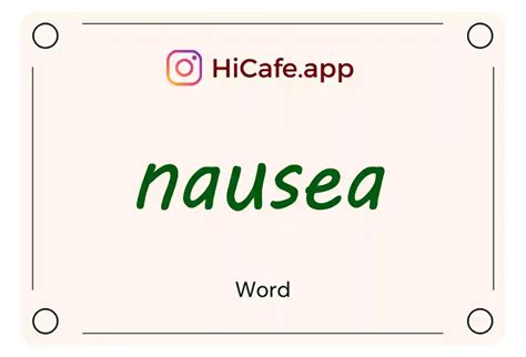 English Word Nausea Meaning And Definition Hicafe