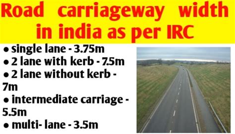 Road Carriageway Width In India As Per Irc Civil Sir