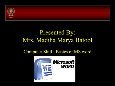 Ms Word Introduction Document For Beginners Pptx Desktop