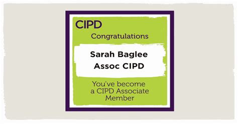 Sarah Baglee Bsc Msc Assoc Cipd On Linkedin Congratulations Sarah Baglee Cipd Assoc Member