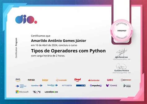 Amarildo Antonio Gomes Júnior On Linkedin Tipos De Operadores Com Python