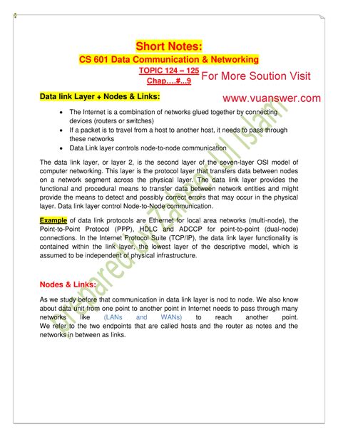 Cs601 Short Notes Topic 124 To 204 Short Notes Cs 601