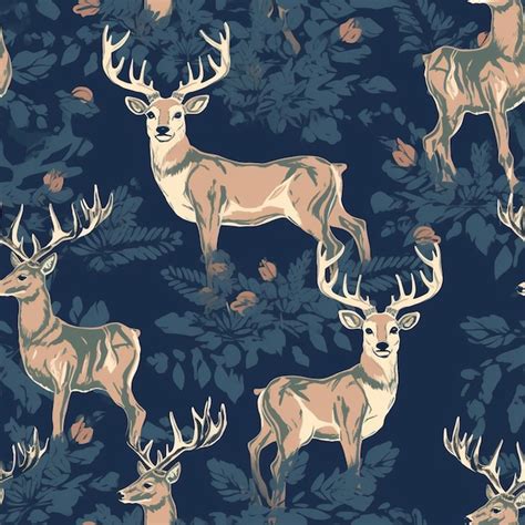 Premium Ai Image Deer Pattern Background Premium Ai Image Deer Pattern Background