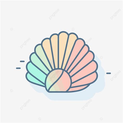 shell in pastel colors and different color lines vector concha lineal