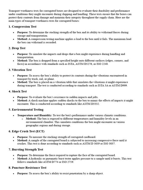 Transport Worthiness Test For Cfb Pdf