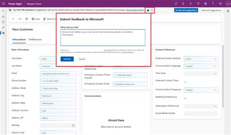 모델 기반 앱에서 Copilot의 양식 채우기 지원 기능 사용 Power Apps Microsoft Learn