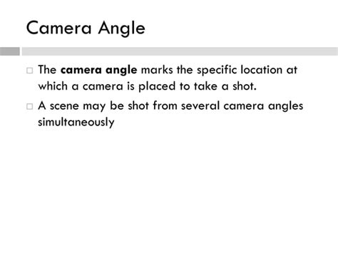 Camera Shots Angles Movement Ppt