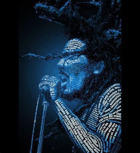 40 Beautiful Examples Of Typography Portraits Arte De Bob Marley