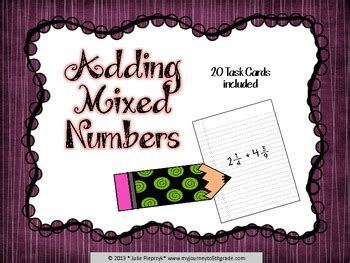 Adding Mixed Numbers Task Cards By My Journey To 5th Grade TPT