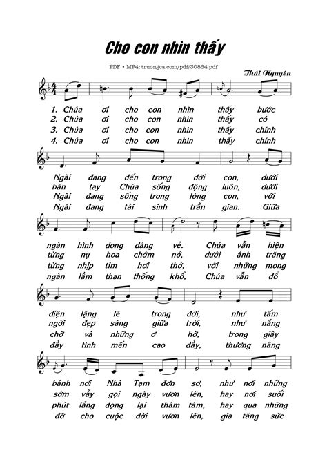 Sheet Cho Con Nhìn Thấy Pdf Thái Nguyên Lyrics And Chords