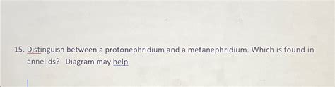 Solved Distinguish Between A Protonephridium And A
