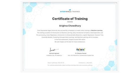 arighna chowdhury on linkedin successfully completed the machine