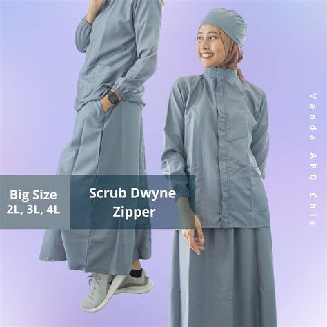 Jual Baju Jaga Lengan Panjang Rok Zipper Jumbobaju Okbaju Scrub