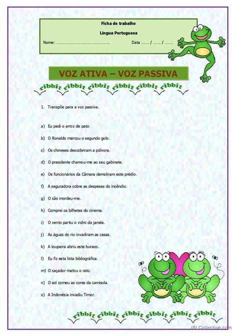 Voz Passiva E Ativa Exercicios FDPLEARN