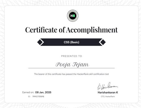 pooja tejam on linkedin css webdevelopment hackerrank