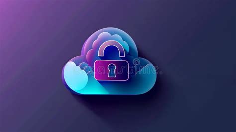 The Design Features A Vibrant Cloud Shape With A Padlock Symbol Illustrating The Concept Of
