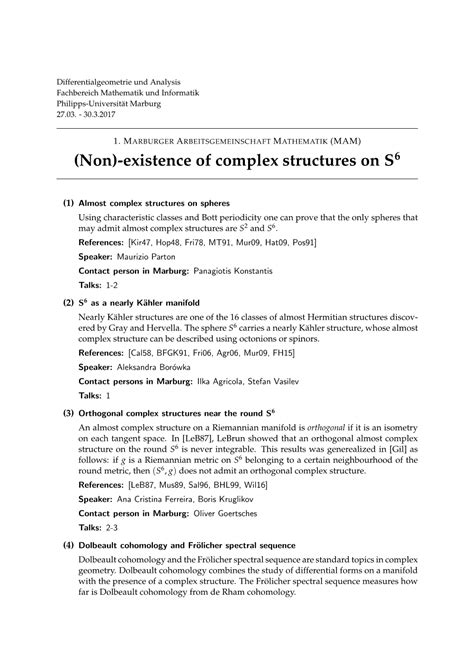Non Existence Of Complex Structures On S6 Docslib