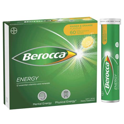 Buy Berocca Energy Mango And Orange 60 Effervescent Tablets Online At