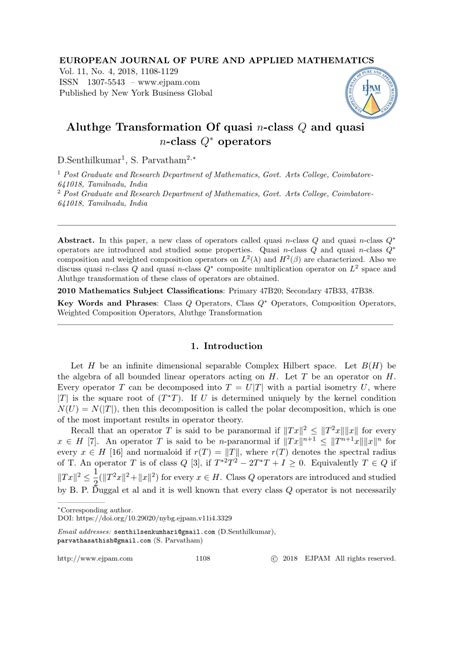 Pdf Aluthge Transformation Of Quasi N Class Q And Quasi N Class Q