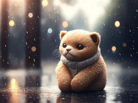 Premium Ai Image Illustration Of Cute Baer With Unfocus Background