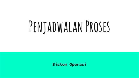 5penjadwalan Proses Ppt