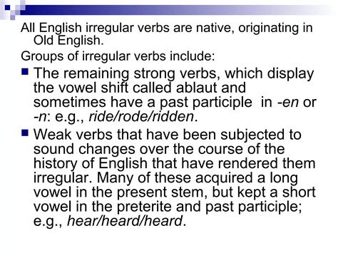 The Verb Classification Ppt