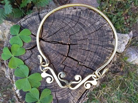 Brass Torque Necklace Etsy