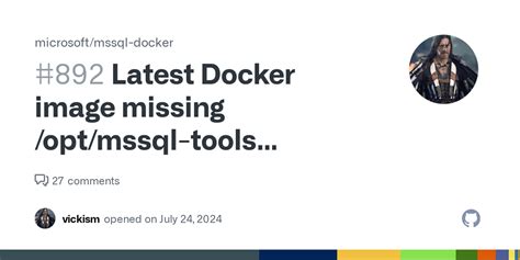 latest docker image missing opt mssql tools directory · issue 892