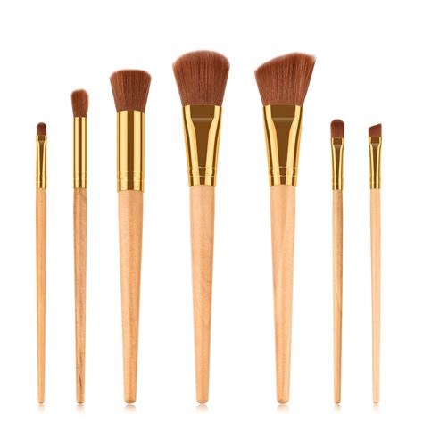 7 Pcs Makeup Brushes Wooden Handle Makeup Brush Set Brush Foundation