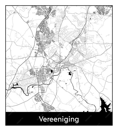 Premium Vector Minimal City Map Of Vereeniging South Africa Africa