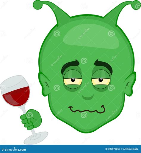 Vector Illustration Head Alien Extraterrestrial Or Martian Cartoon