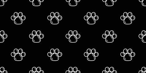 Dog Paw Seamless Pattern Vector Footprint Isolated Cat Paw Wallpaper
