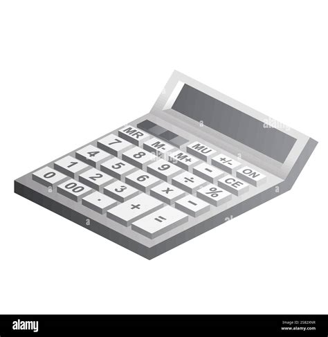 Isometric Calculator Vector Illustration Icon Financial Object