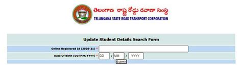 Tsrtc Bus Pass Online Application Rates And Print Worksheets Library