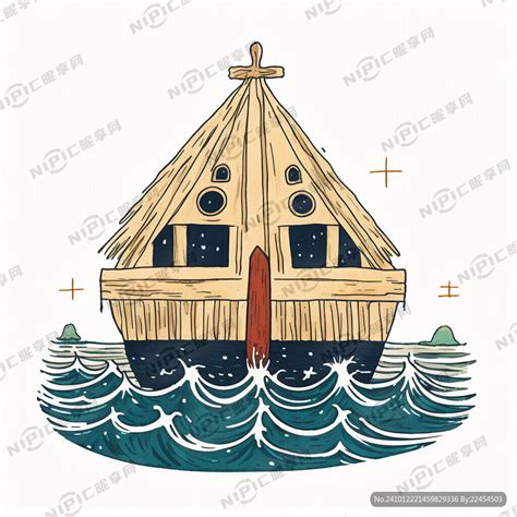 Ai创作图挪亚方舟 卡通 简笔画 昵图网